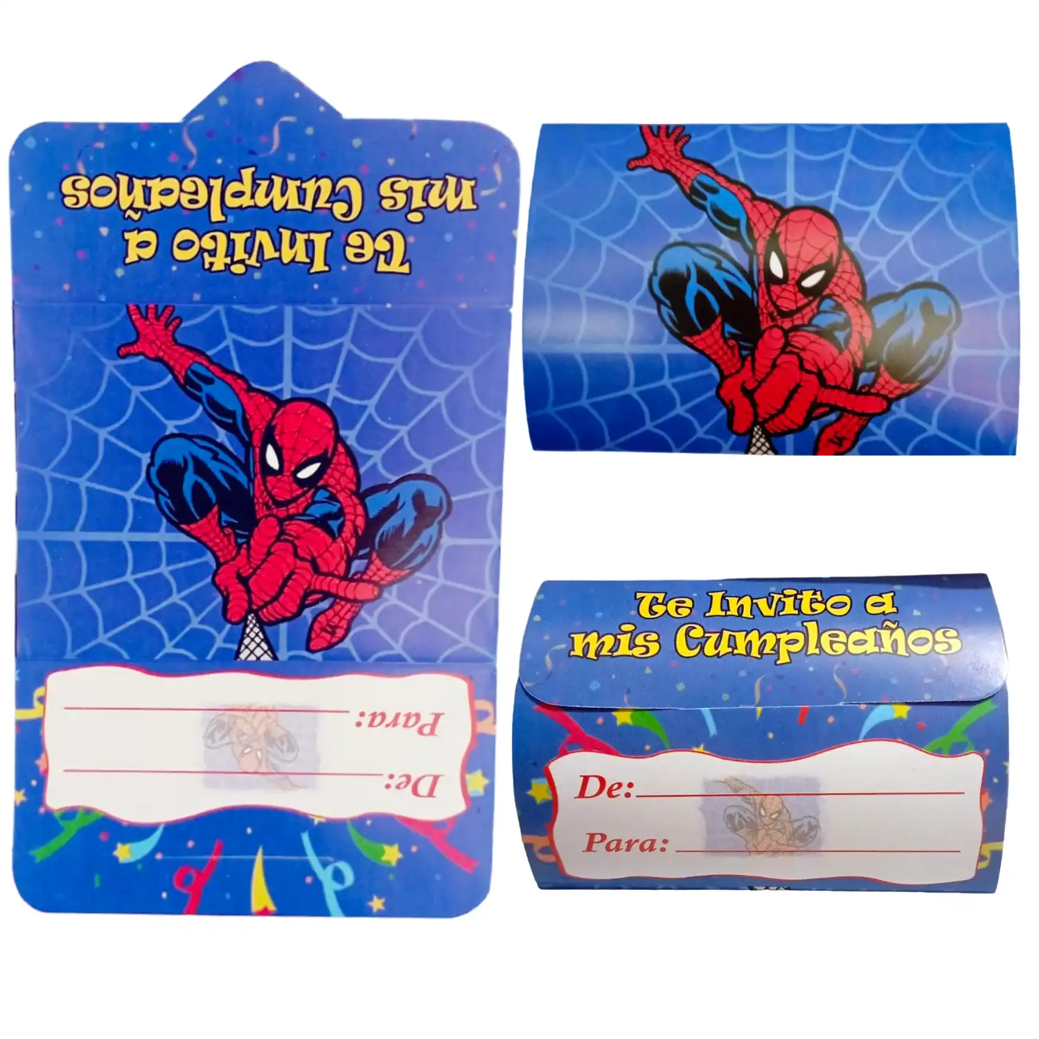 Tarjeta de invitación para cumpleaños del hombre araña Tarjeta de invitación para cumpleaños del hombre araña